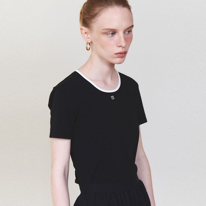 10;Kijun_스쿱넥 바인딩 티셔츠_블랙 - 감도 깊은 취향 셀렉트샵 29CM