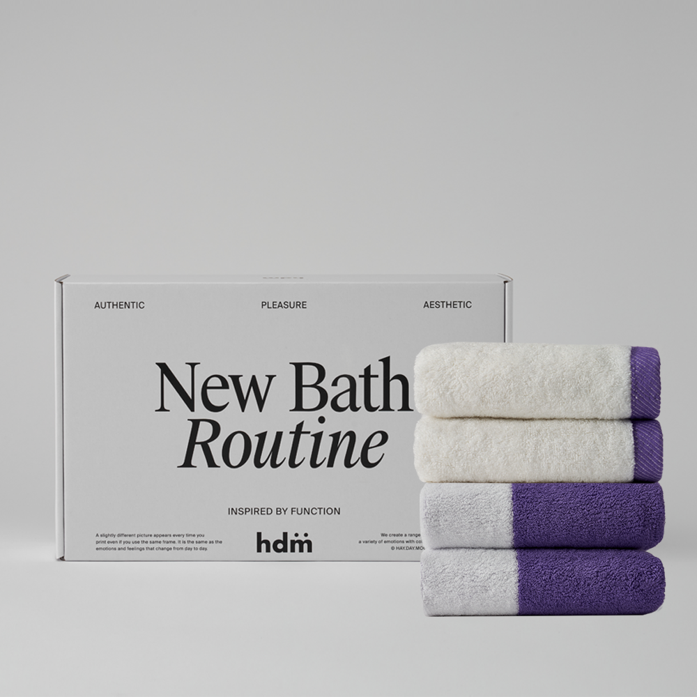 [라벤더 퍼플] 콤비네이션 타월 - 부드럽고 도톰함을 한 번에, 4P - 감도 깊은 취향 셀렉트샵 29CM