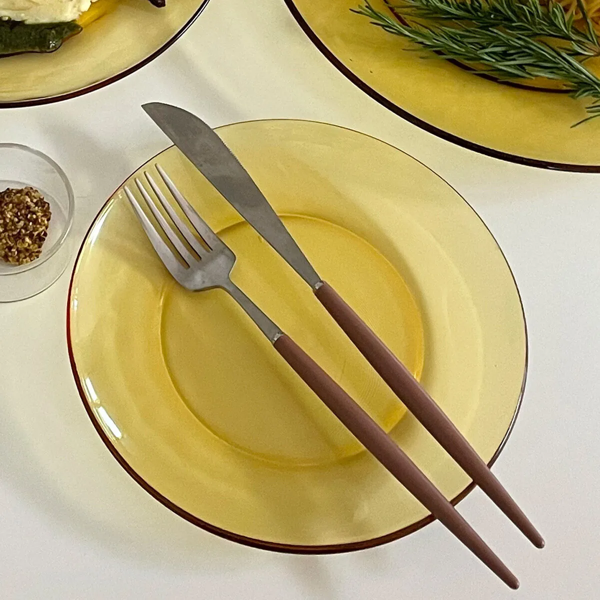 시논S 18.8cm 앰버브라운 접시 3p set 내열유리 디저트 앞접시 플레이트 - 감도 깊은 취향 셀렉트샵 29CM