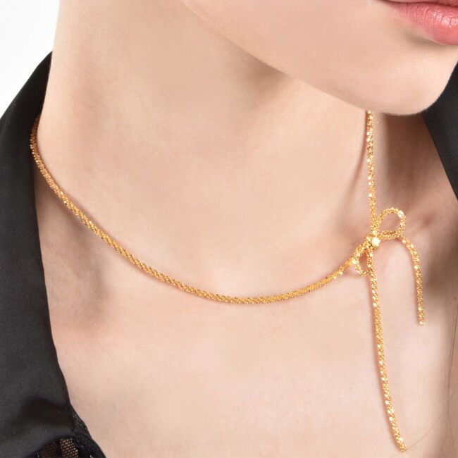 TP014 [Silver925] Cotton chain ribbon chocker necklace - 감도 깊은 취향 셀렉트샵 29CM