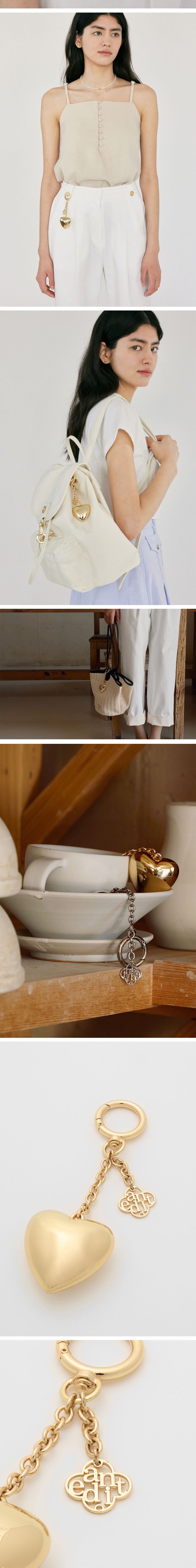 H Logo Heart Key Ring_Gold - 감도 깊은 취향 셀렉트샵 29CM