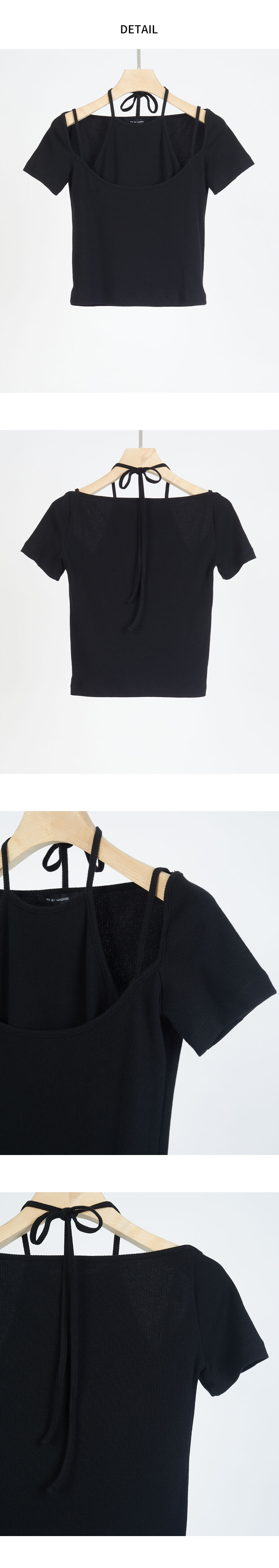 LAYERED HALTER NECK T-SHIRT_BLACK - 감도 깊은 취향 셀렉트샵 29CM