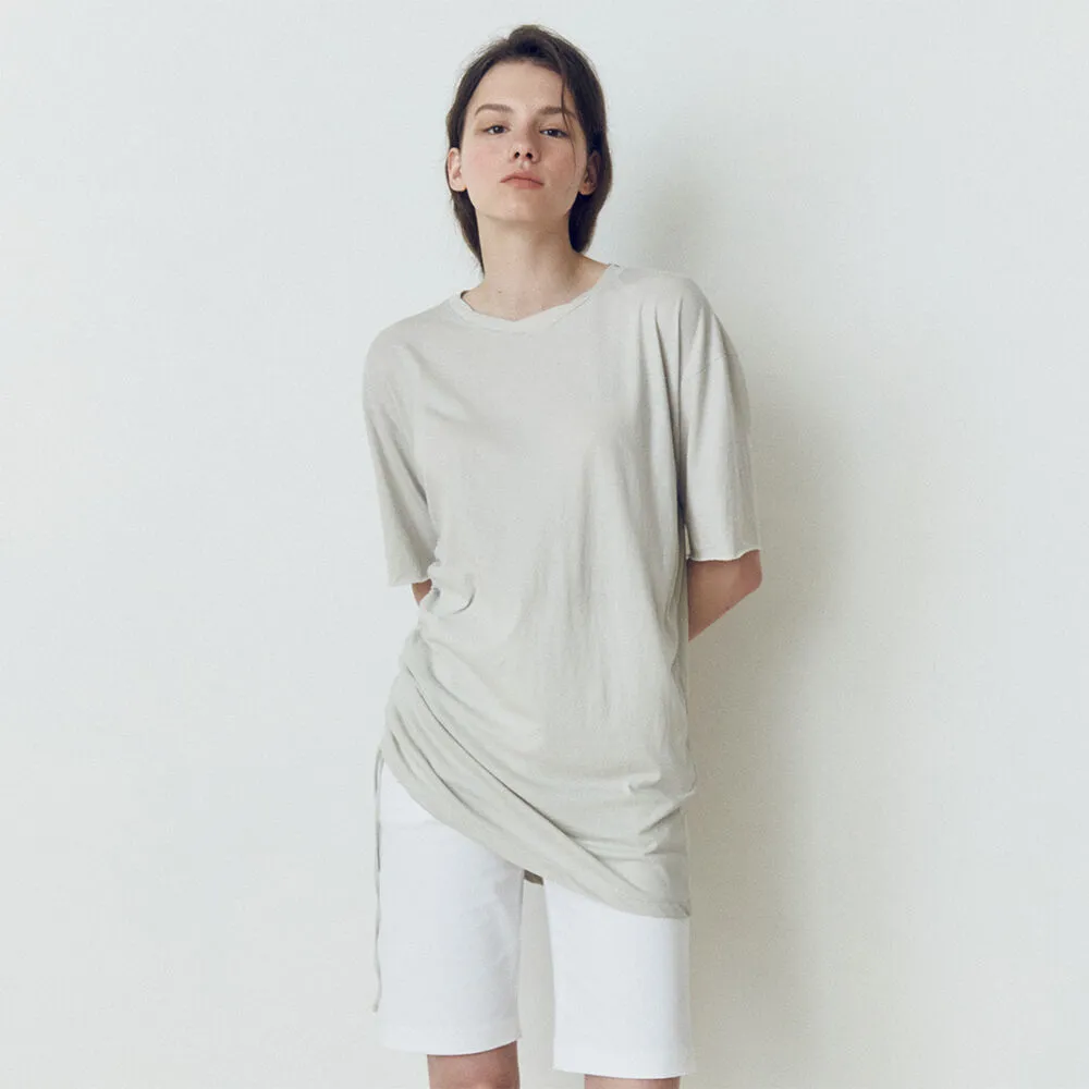 Side string long T-shirts(Ice gray) - 감도 깊은 취향 셀렉트샵 29CM