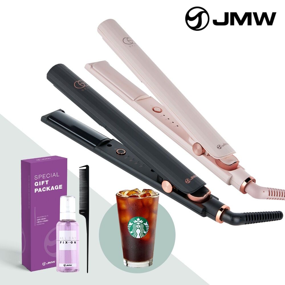 [픽스온 꼬리빗 세트 증정] JMW 본사 무빙쿠션 프리볼트 라운드형 고데기 오브제 차콜/피치 - 감도 깊은 취향 셀렉트샵 29CM