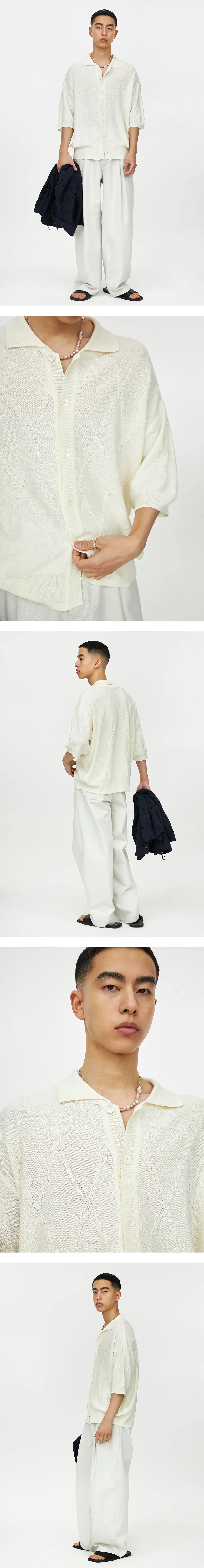 23SS Fringe Knit Collar H/S Cardigan Ivory - 감도 깊은 취향 셀렉트샵 29CM