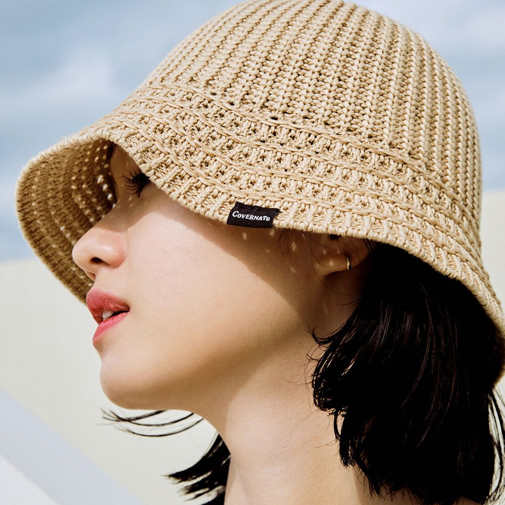 [23SS] 라벨 포인트 썸머 니트 햇 - 베이지 - 감도 깊은 취향 셀렉트샵 29CM