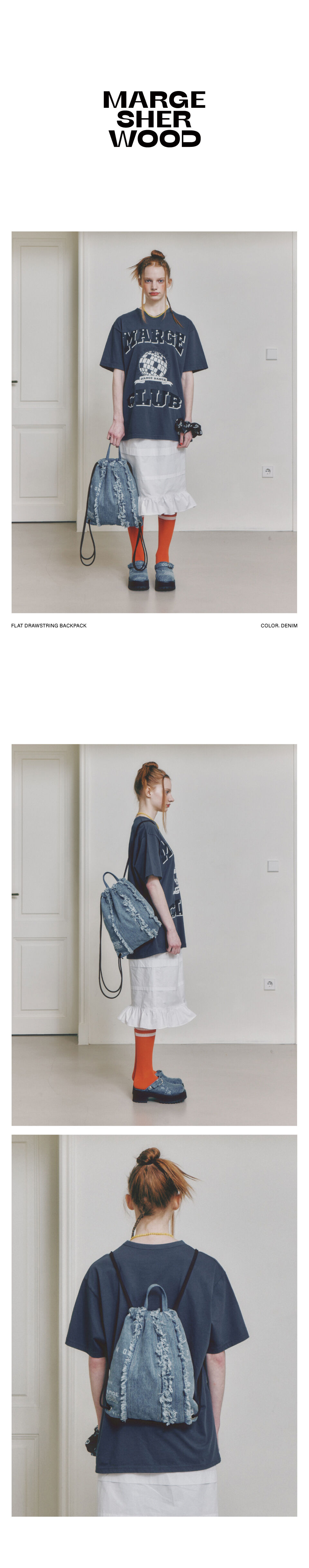 FLAT DRAWSTRING BACKPACK_denim - 감도 깊은 취향 셀렉트샵 29CM