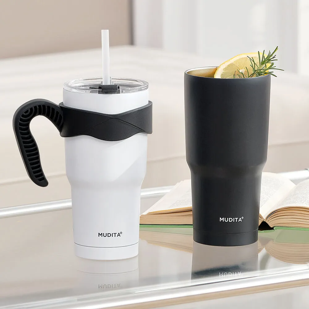 무디타 이중 진공 대용량 스텐 텀블러 900ml X 2P세트 (손잡이+뚜껑+빨대 포함 4종 세트) - 감도 깊은 취향 셀렉트샵 29CM