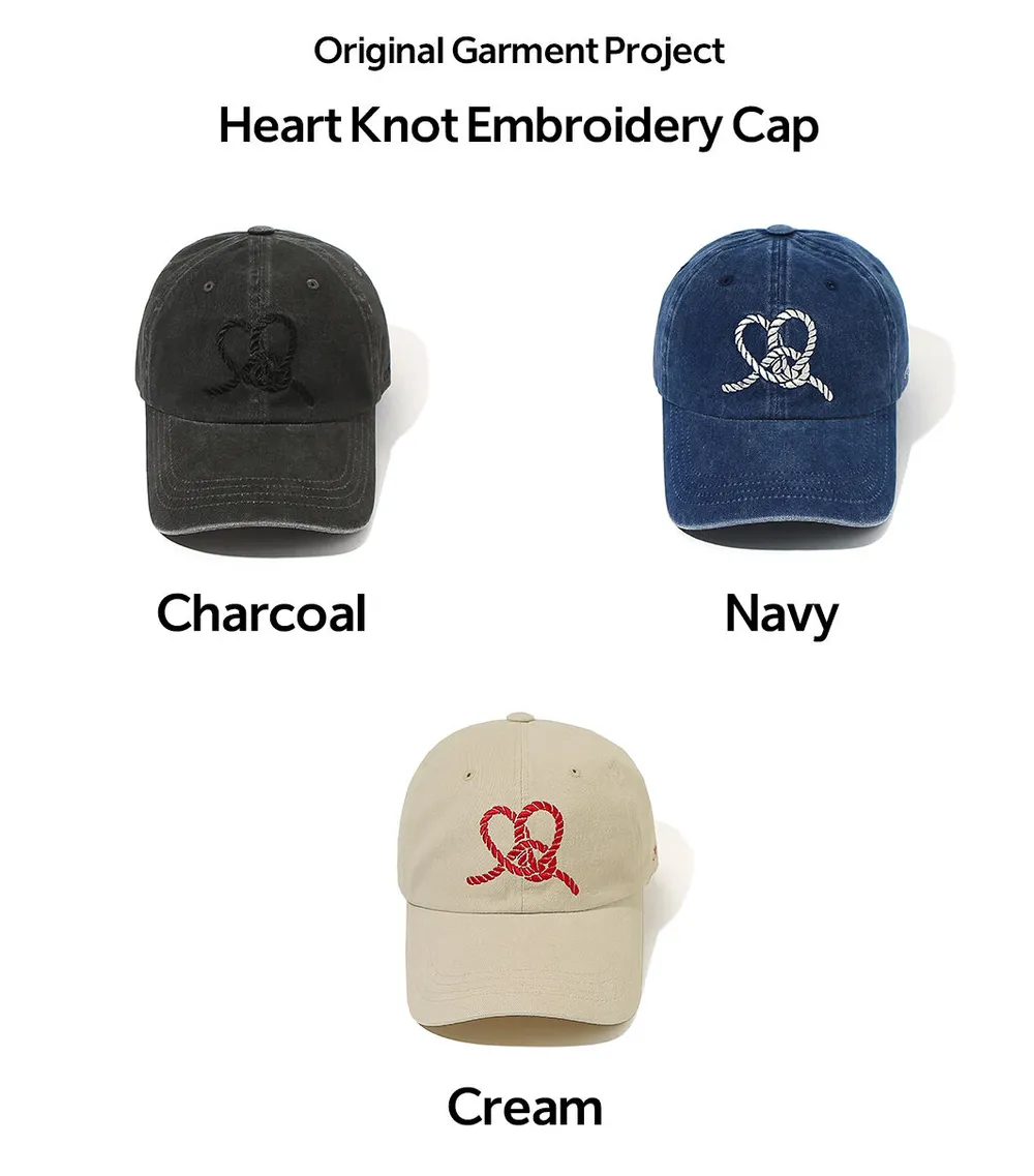 Heart Knot Embroidery Cap Charcoal - 감도 깊은 취향 셀렉트샵 29CM