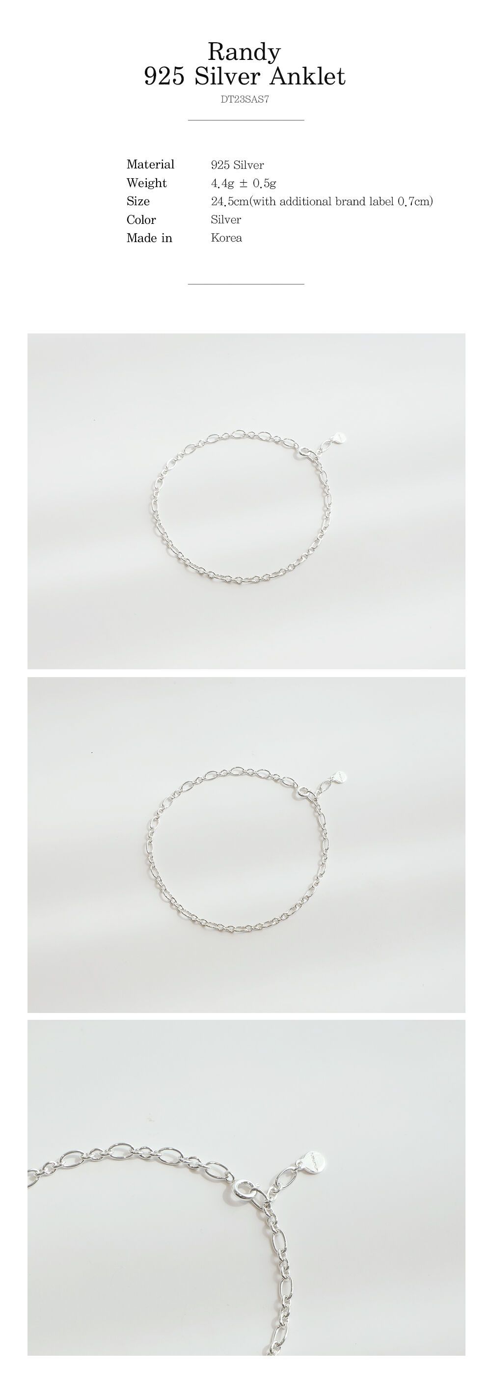 [엔믹스착용]Randy 은 발찌 (925실버) - 감도 깊은 취향 셀렉트샵 29CM