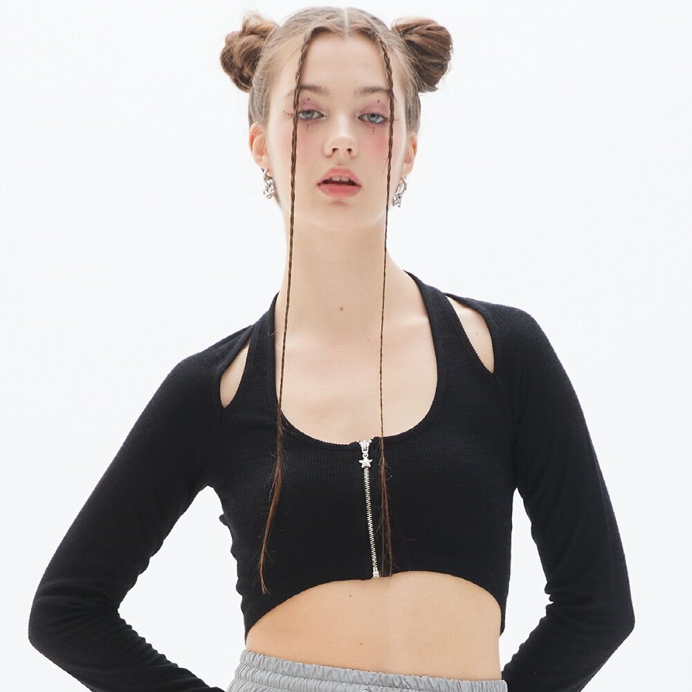 PY HALTER CARDIGAN(BLACK) - 감도 깊은 취향 셀렉트샵 29CM