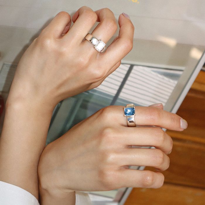 MOMO Ring (Lake) 모모 스퀘어 실버링 (silver925) - 감도 깊은 취향 셀렉트샵 29CM
