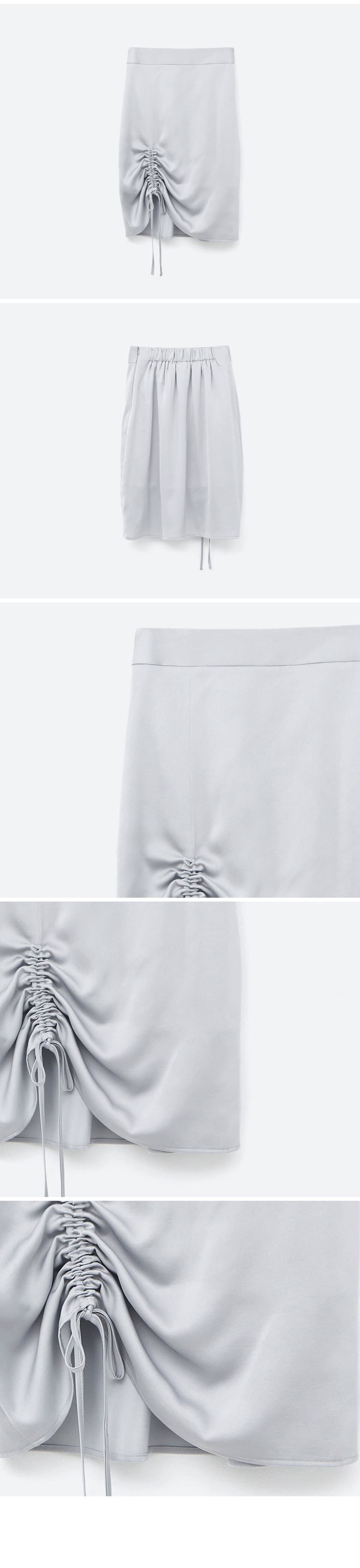 SATIN STRING RIBBON SKIRT GREY SILVER - 감도 깊은 취향 셀렉트샵 29CM