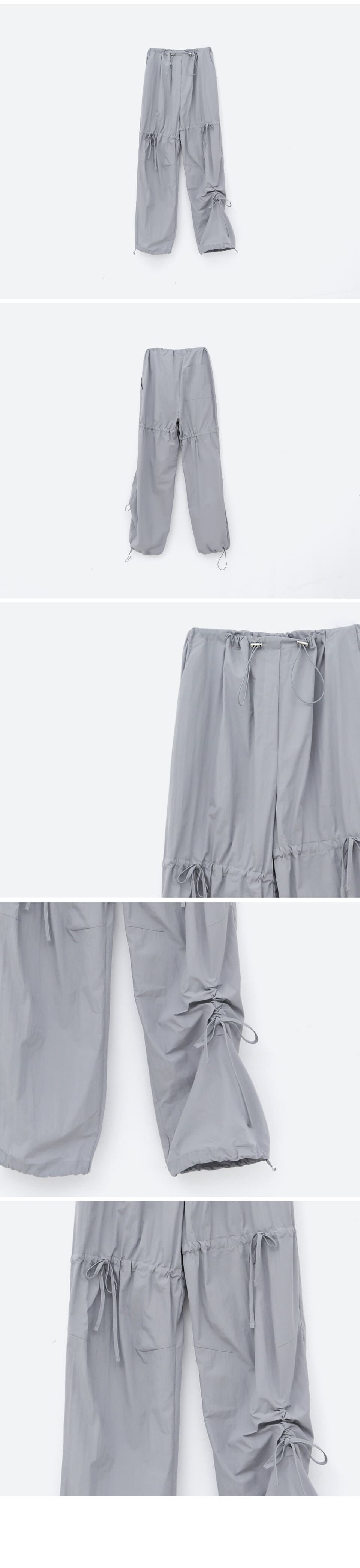 RIBBON STRING PARACHUTE PANTS LIGHT GREY - 감도 깊은 취향 셀렉트샵 29CM