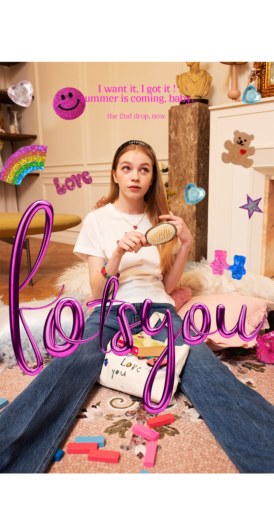 lotsyou_LOVE THAT CRUNCH Guilty Pleasure Over Fit Tee White - 감도 깊은 취향 ...