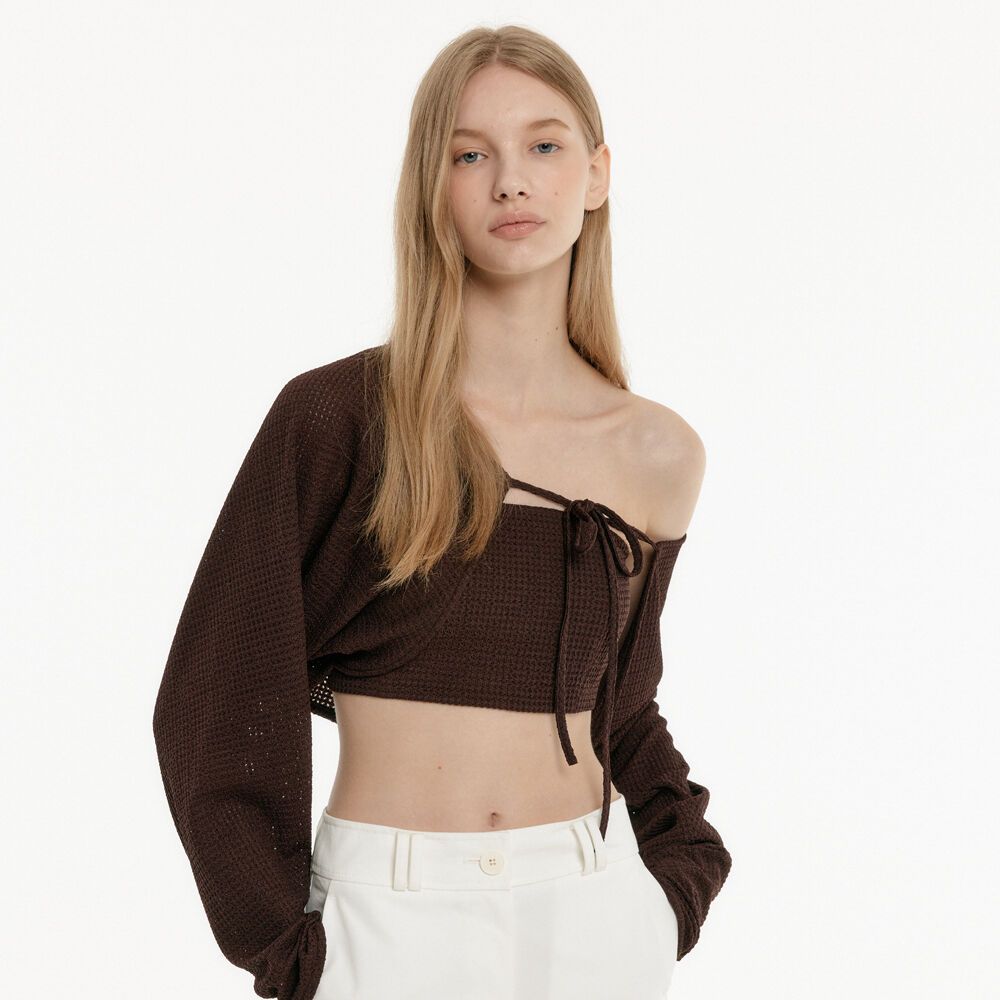 STRING BOLERO CARDIGAN - DEEP BROWN - 감도 깊은 취향 셀렉트샵 29CM