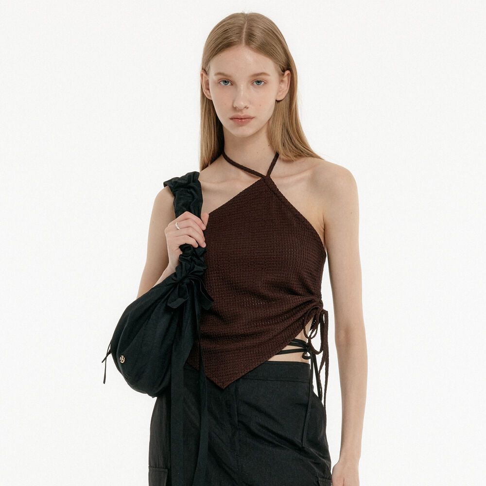 DRAWSTRING HALTERNECK TOP - DEEP BROWN - 감도 깊은 취향 셀렉트샵 29CM
