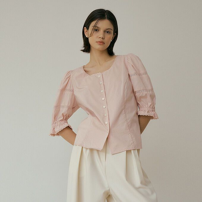 Princess line blouse (pink) - 감도 깊은 취향 셀렉트샵 29CM