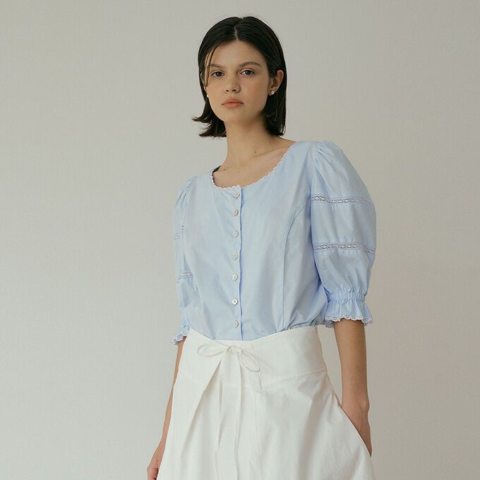 Princess line blouse (sky blue) - 감도 깊은 취향 셀렉트샵 29CM
