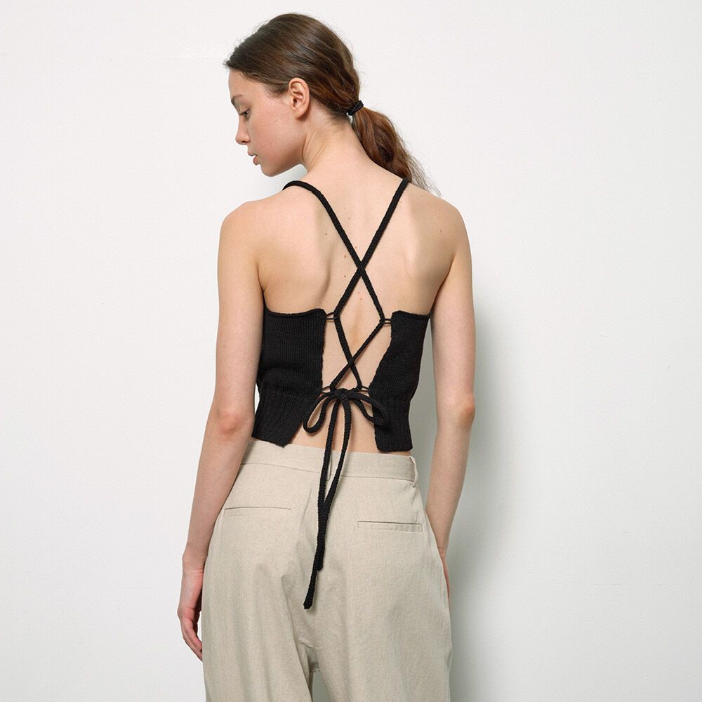 Back Open Tank Top Black - 감도 깊은 취향 셀렉트샵 29CM