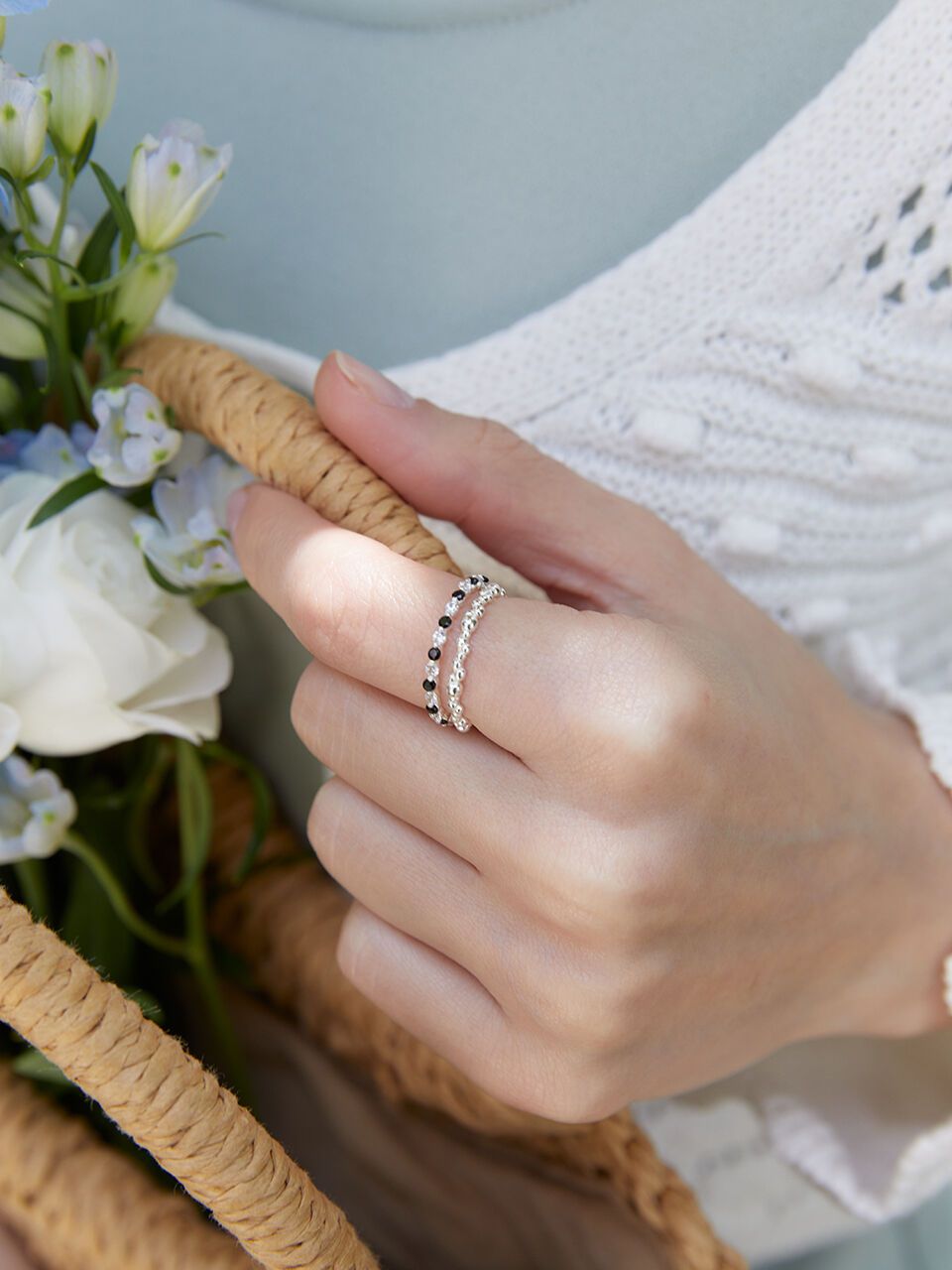 [8/19 예약배송] 2SET [silver925]onix cubic point ring - 감도 깊은 취향 셀렉트샵 29CM