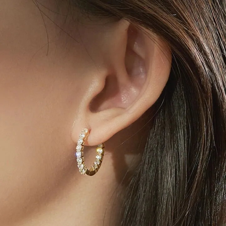 14k post 트위드 원터치 링 귀걸이 - 감도 깊은 취향 셀렉트샵 29CM