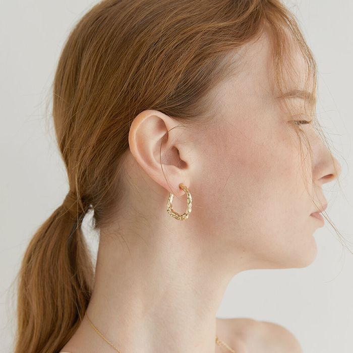 atypical square ring earrings (E013_gold) - 감도 깊은 취향 셀렉트샵 29CM