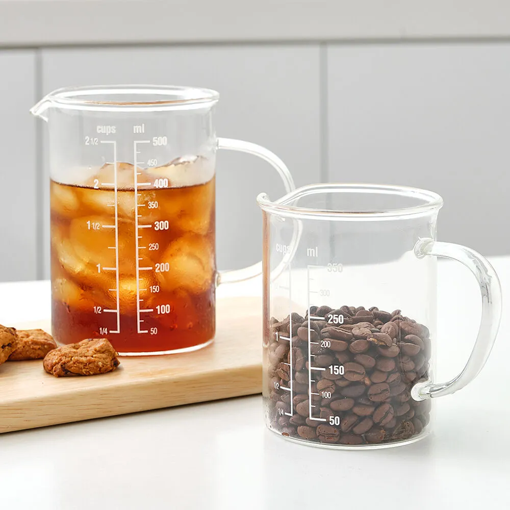 1+1 프리미엄 비커 내열 유리 계량컵 350ml / 홈카페 유리잔 컵 저그 - 감도 깊은 취향 셀렉트샵 29CM
