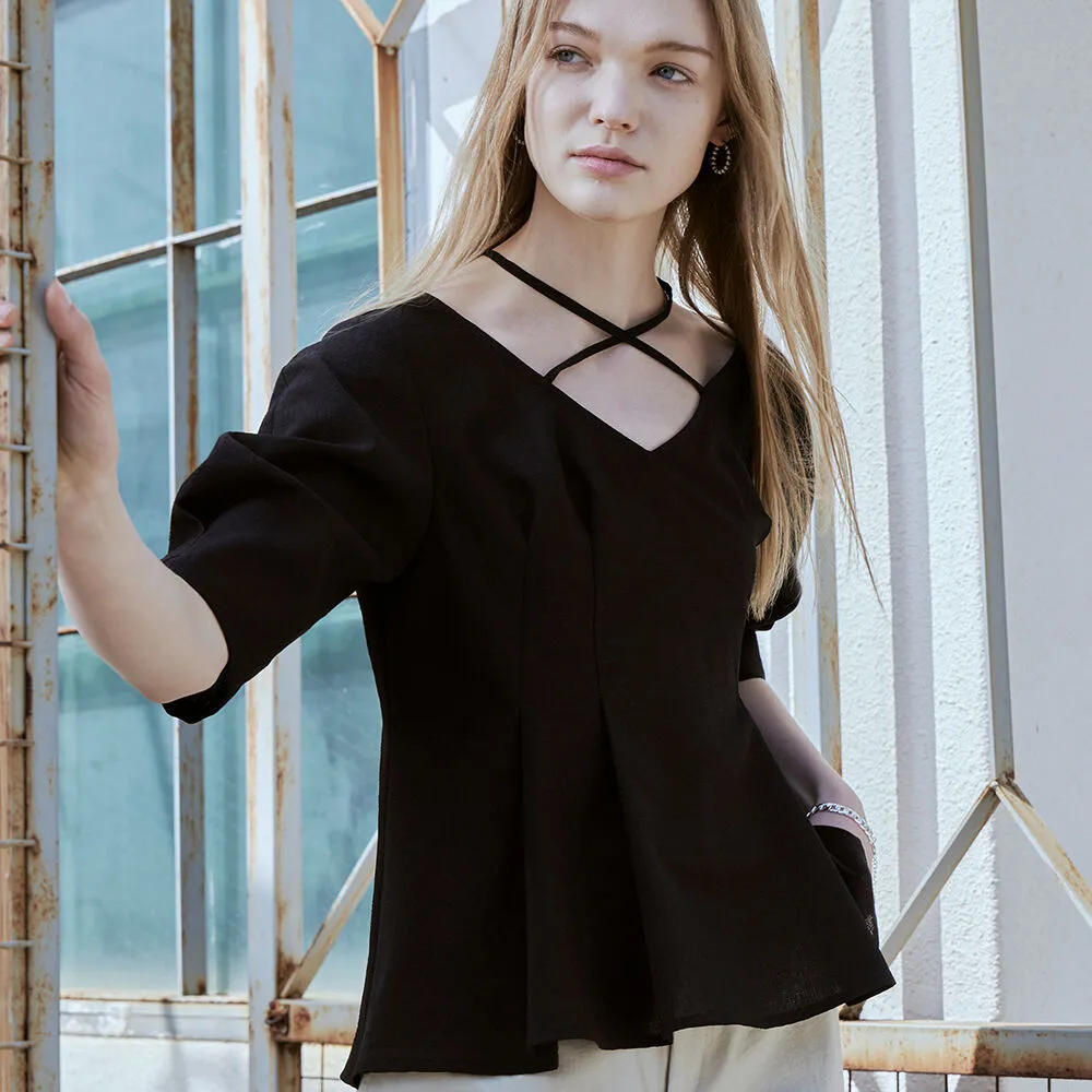 Neck string pintuck blouse (2color) - 감도 깊은 취향 셀렉트샵 29CM