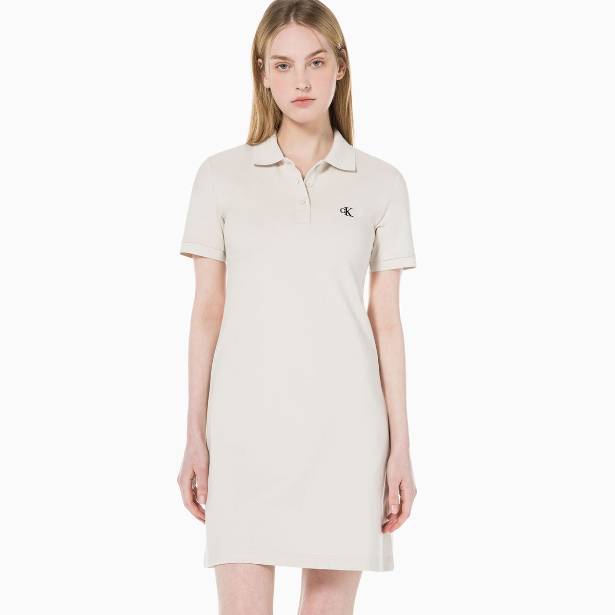 [CK] 여 베이지 CK 로고 폴로 반팔 원피스 J222371 ACF - 감도 깊은 취향 셀렉트샵 29CM