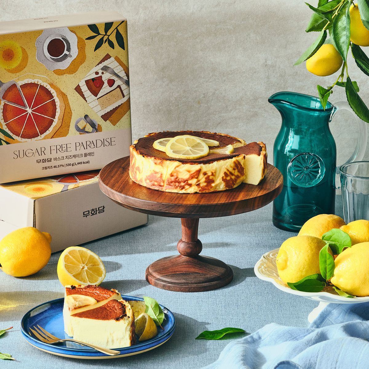 [무화당] 저당 홀케익 바스크치즈케이크 플레인 530g x 1개 (초 포함) - 감도 깊은 취향 셀렉트샵 29CM