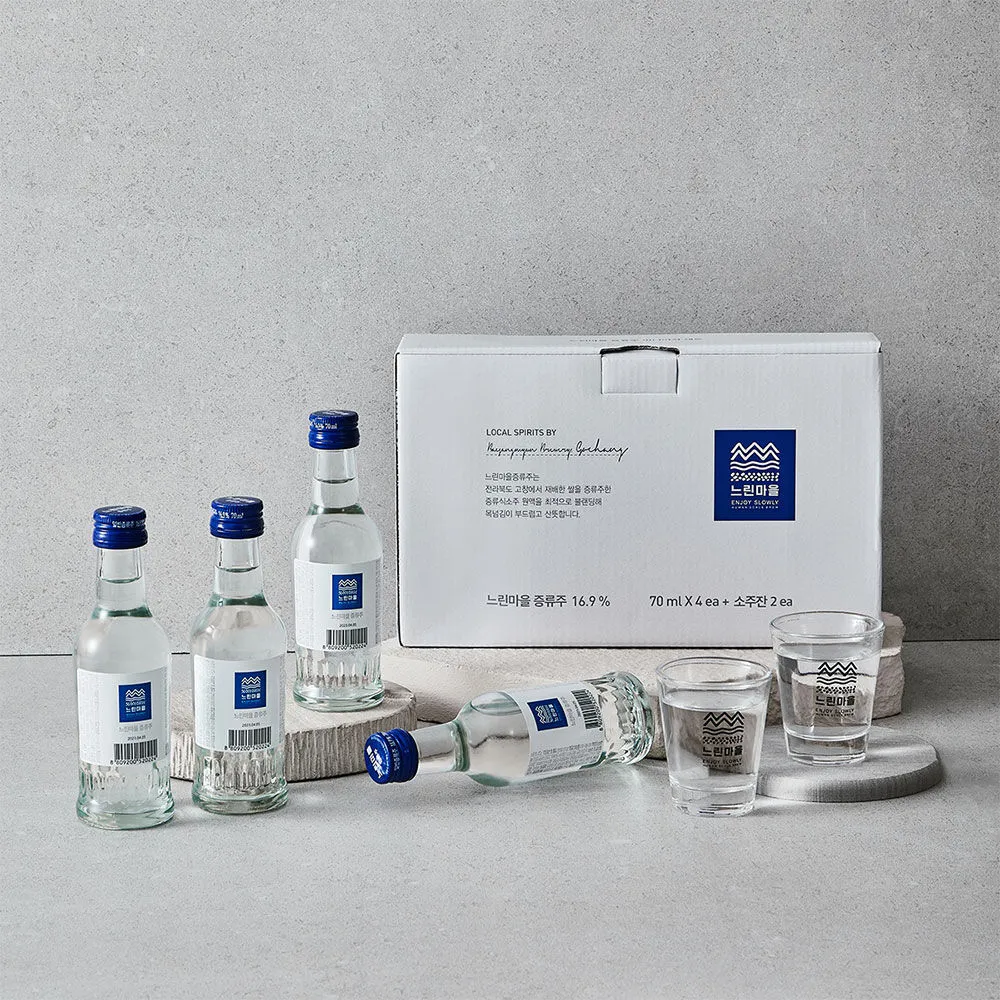 배상면주가 느린마을증류주 미니세트 (70ml x 4입, 잔2입) - 감도 깊은 취향 셀렉트샵 29CM