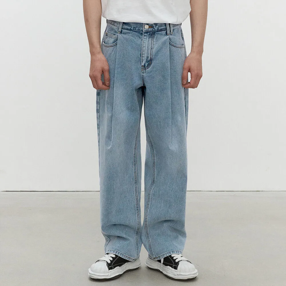 Deep Pleats Wide Jeans DCPT030LightBlue - 감도 깊은 취향 셀렉트샵 29CM