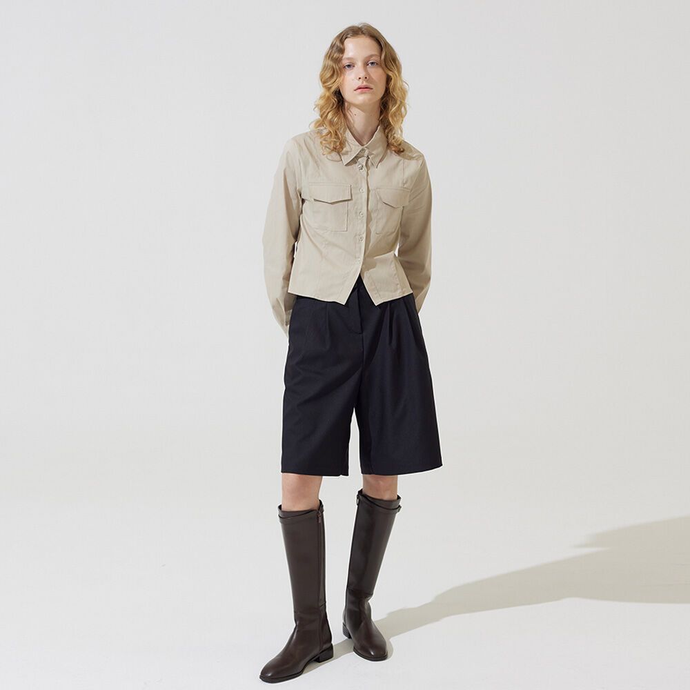 Taz two pintuck bermuda pants - black - 감도 깊은 취향 셀렉트샵 29CM