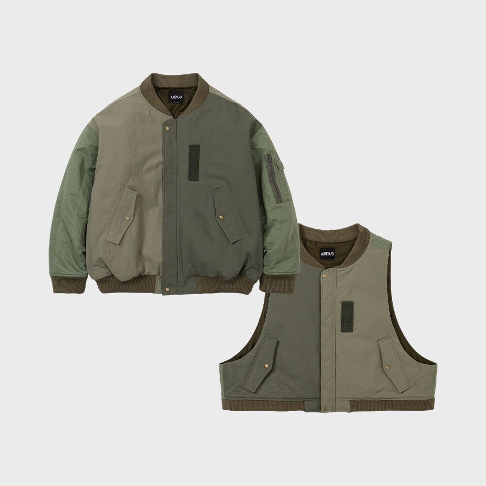 [SET] Fourfold Nylon Mixed Bomber SET [KHAKI] - 감도 깊은 취향 셀렉트샵 29CM
