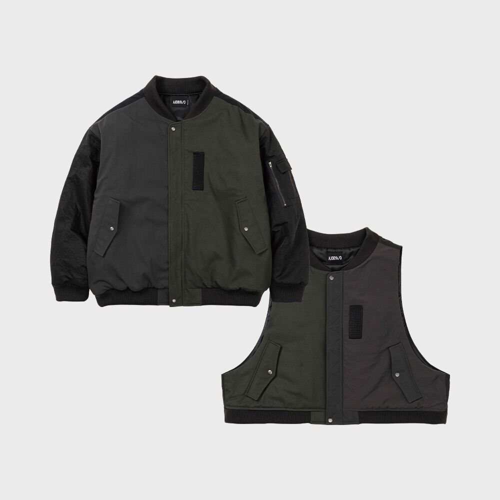 [SET] Fourfold Nylon Mixed Bomber SET [CHARCOAL] - 감도 깊은 취향 셀렉트샵 29CM