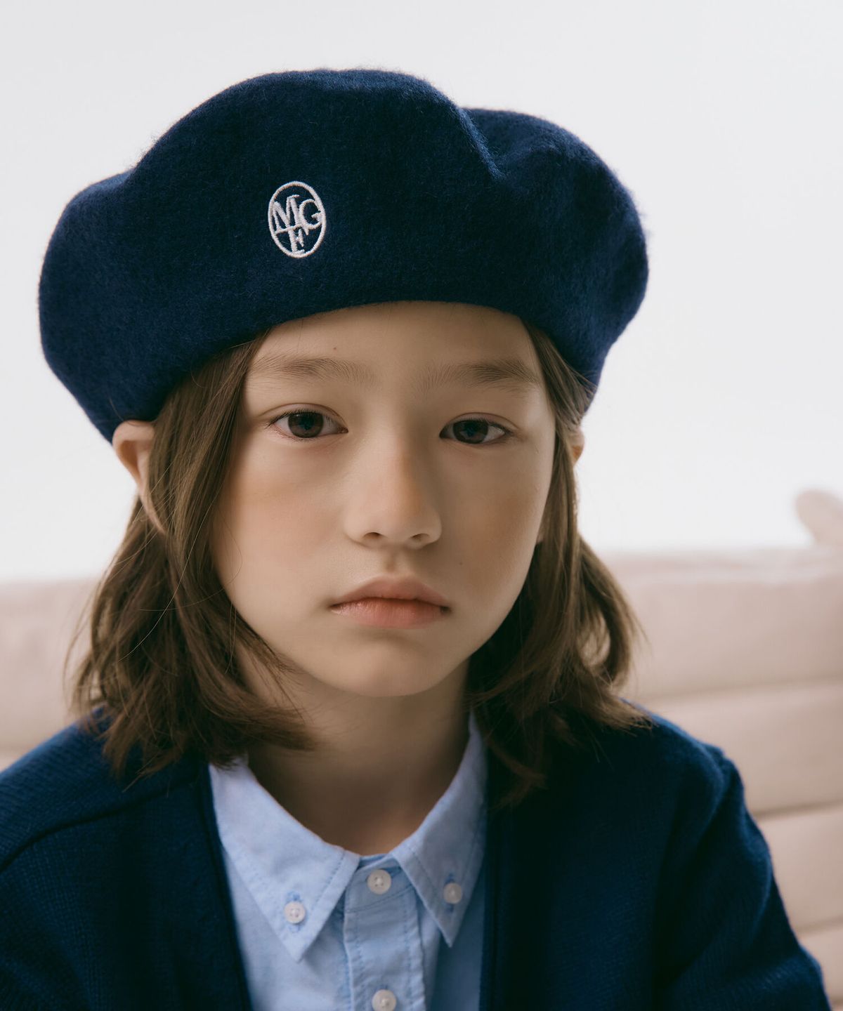 ENFANT CIRCLE LOGO EMBROIDERY WOOL BERET navy - 감도 깊은 취향 셀렉트샵 29CM