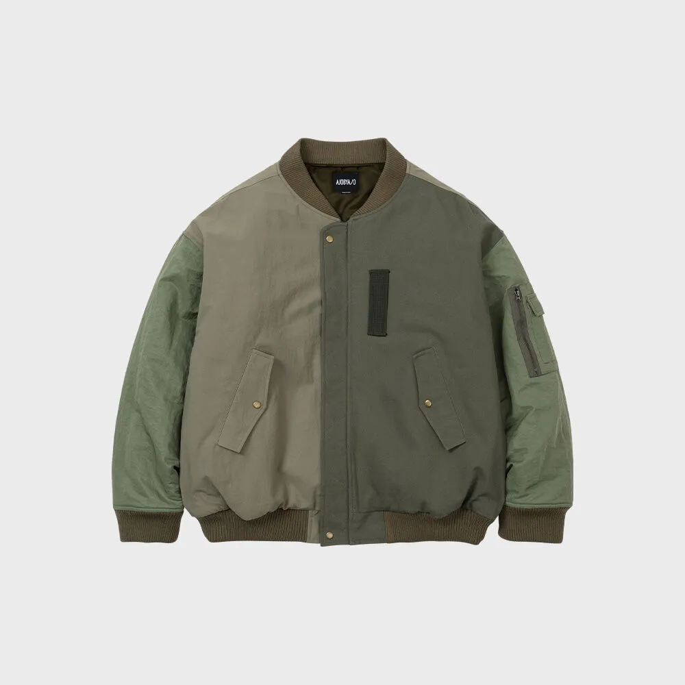 Fourfold Nylon Mixed Bomber Jacket [KHAKI] - 감도 깊은 취향 셀렉트샵 29CM