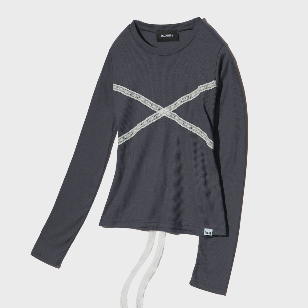 LACE TRIMMING LS (CHARCOAL) - 감도 깊은 취향 셀렉트샵 29CM