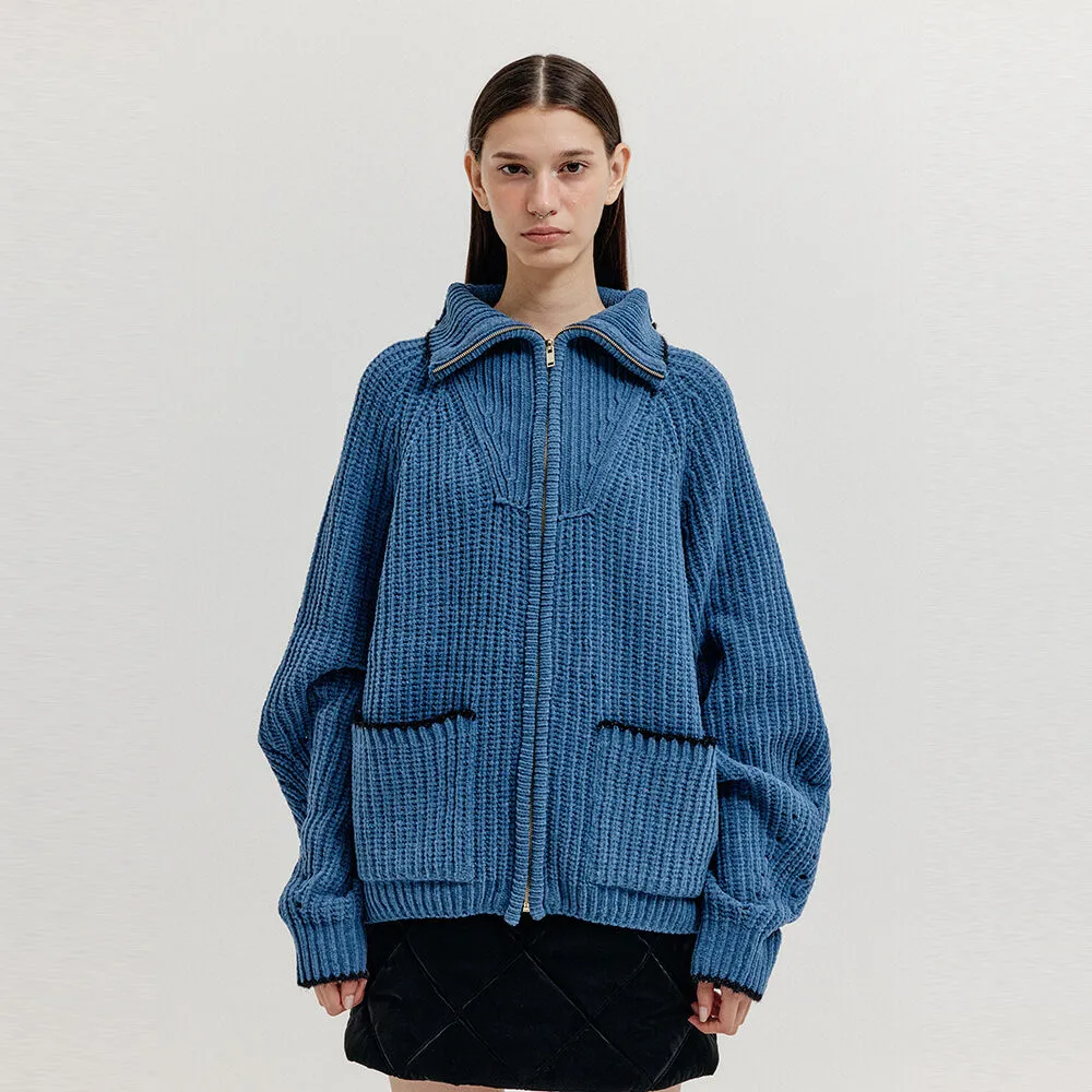 XTO Zipped Knit Cardigan - Navy - 감도 깊은 취향 셀렉트샵 29CM