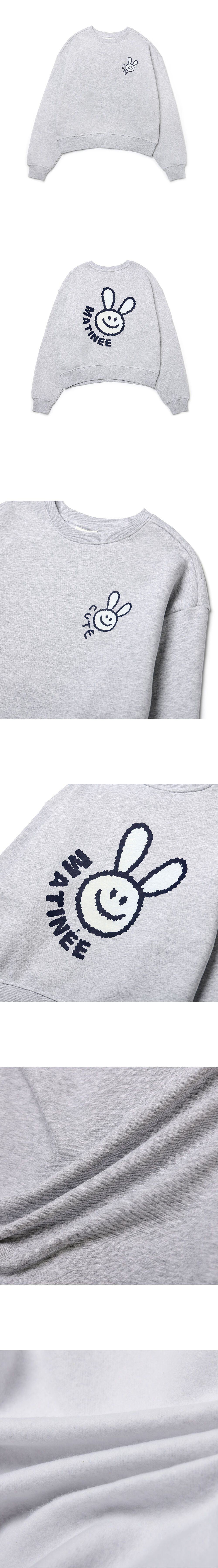[기모 옵션] Smiling Rabbit Sweat Shirts [MELANGE GREY] - 감도 깊은 취향 셀렉트샵 29CM