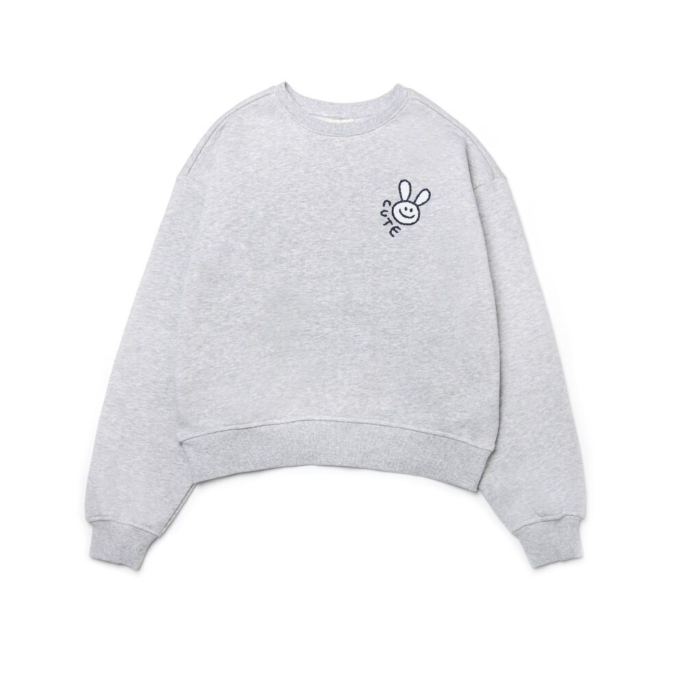 [기모 옵션] Smiling Rabbit Sweat Shirts [MELANGE GREY] - 감도 깊은 취향 셀렉트샵 29CM