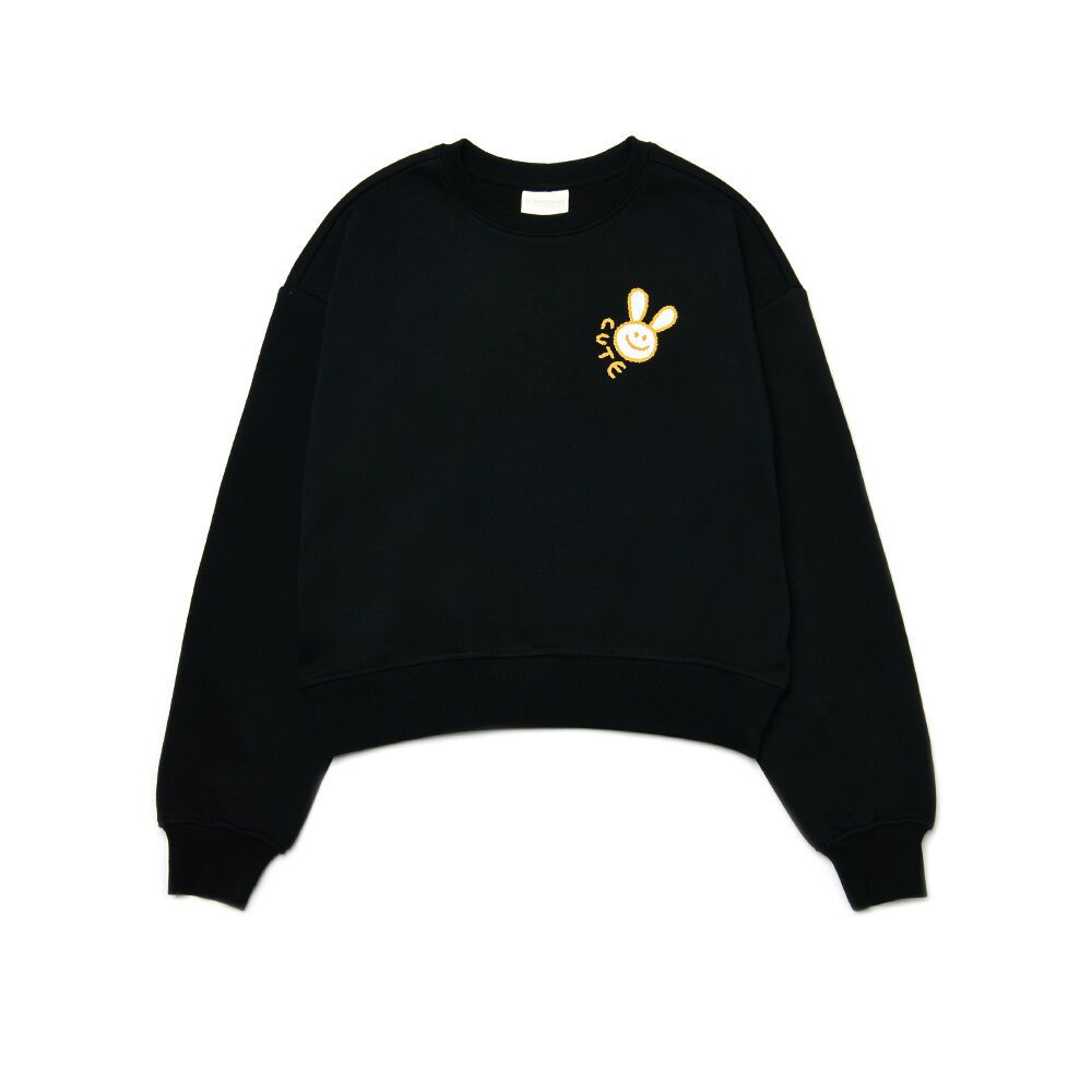[기모 옵션] Smiling Rabbit Sweat Shirts [BLACK] - 감도 깊은 취향 셀렉트샵 29CM