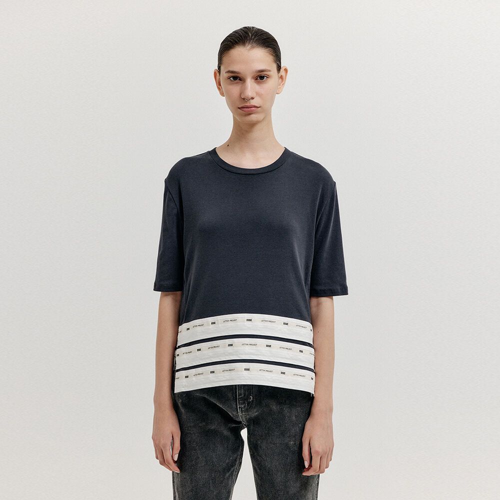 XANEL Paneled Half Sleeve T-shirt - Grey - 감도 깊은 취향 셀렉트샵 29CM