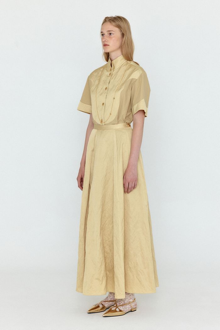 WINDA Western Bib-front Half Sleeve Shirt - Beige - 감도 깊은 취향 셀렉트샵 29CM