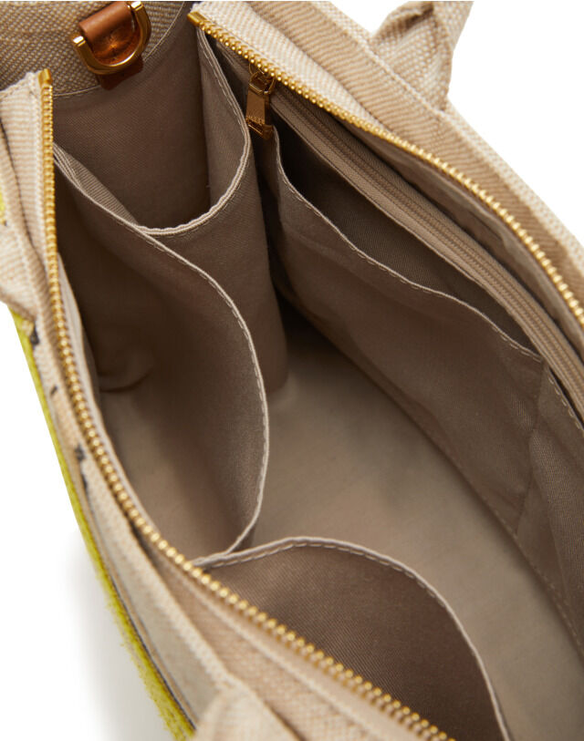 [DAKS X DHL] 베이지 바이어스 체크 캔버스 토트백 DCBA3F852I2 - 감도 깊은 취향 셀렉트샵 29CM