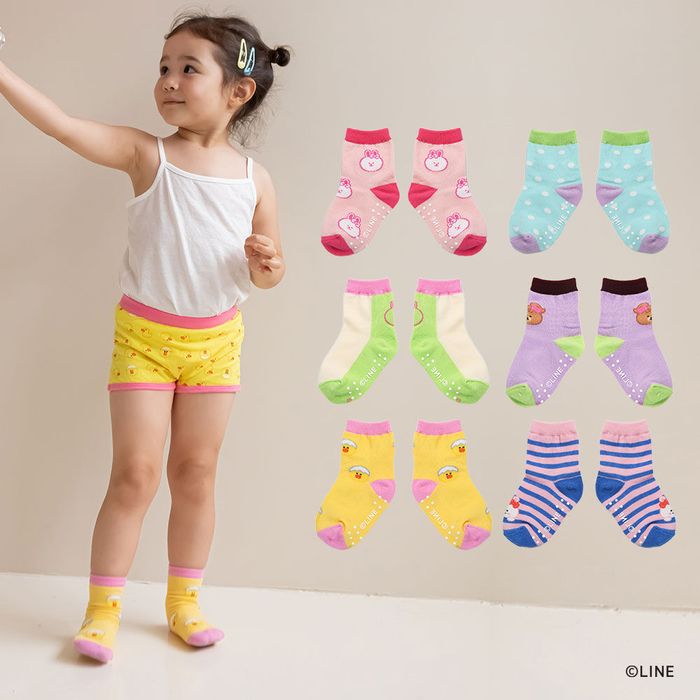 [데일리라이크] 라인프렌즈 키즈 삭스 6P (01 여아세트) S,M,L,XL,XXL - 감도 깊은 취향 셀렉트샵 29CM