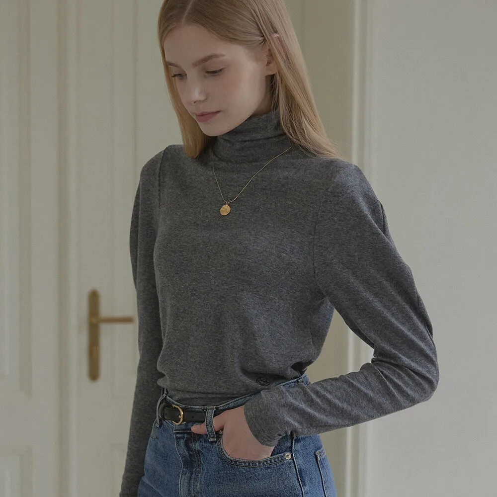 Wool Tencel Volume Sleeve Turtleneck - Charcoal - 감도 깊은 취향 셀렉트샵 29CM