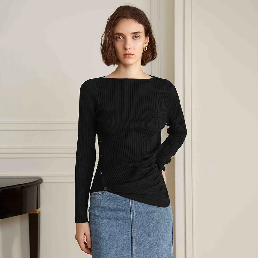 YY_Irregular side button knit - 감도 깊은 취향 셀렉트샵 29CM