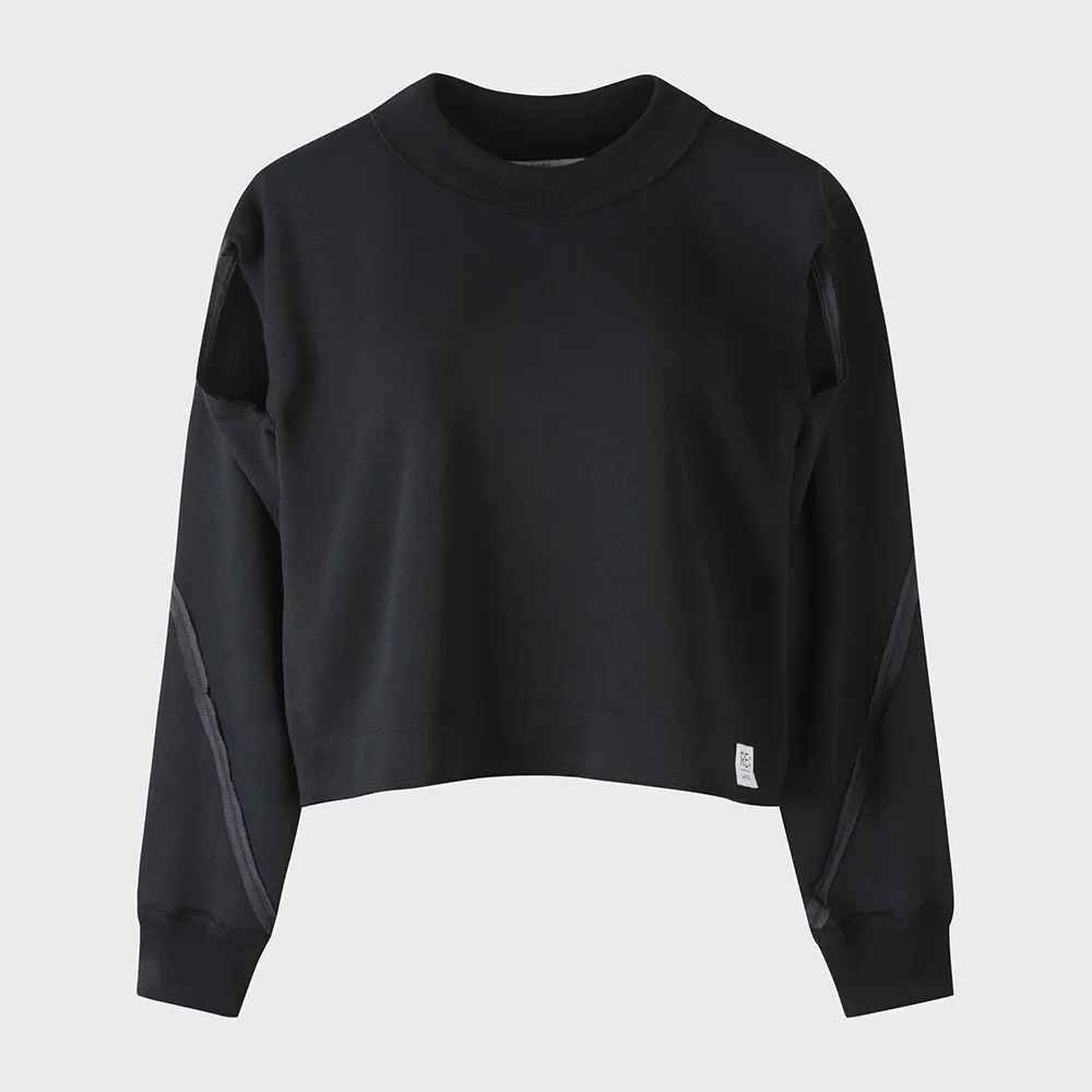[RECODE 여성] Cut Out Raw Detail Sweatshirts_RQTAA23509BKX - 감도 깊은 취향 ...